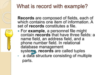 Key,ID Field and Tables Relationship | PPT
