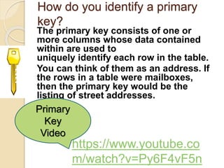 Key,ID Field and Tables Relationship | PPT