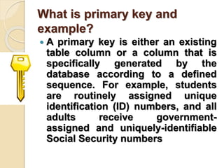 Key,ID Field and Tables Relationship | PPT