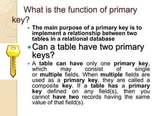 Key,ID Field and Tables Relationship | PPT