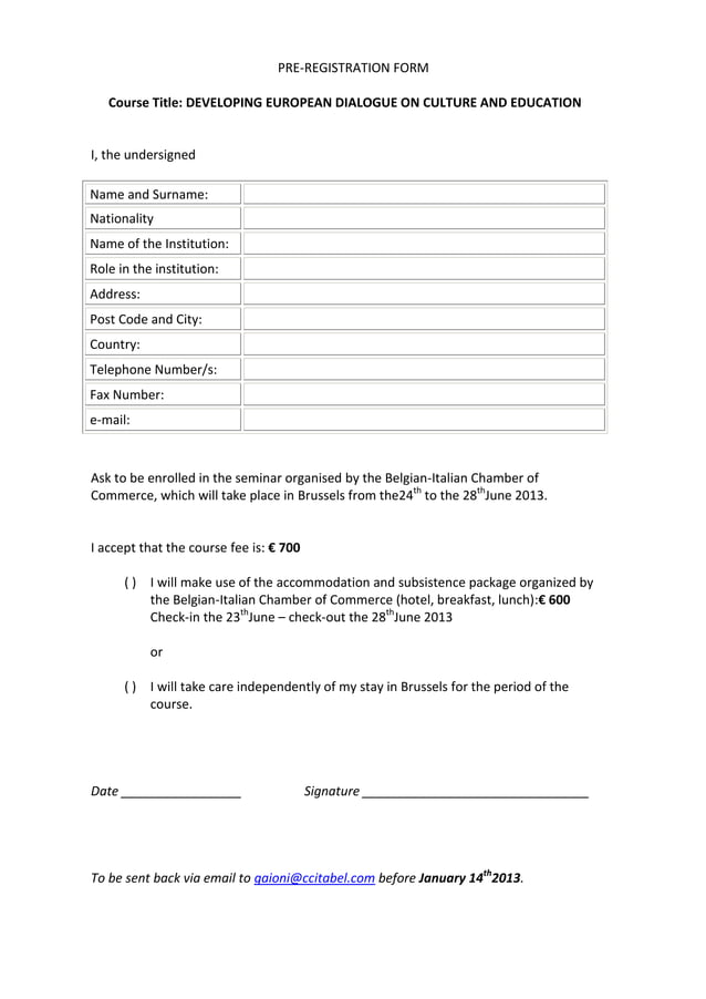 Pre registration | DOCX