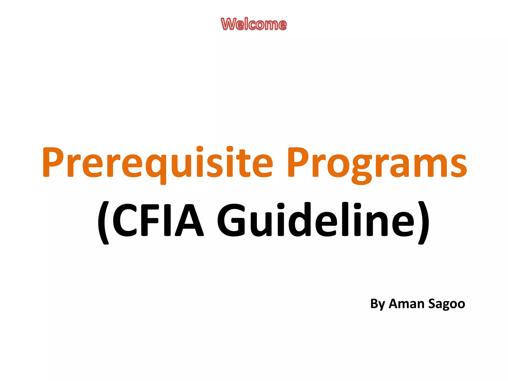 Prerequisite programs | PPT