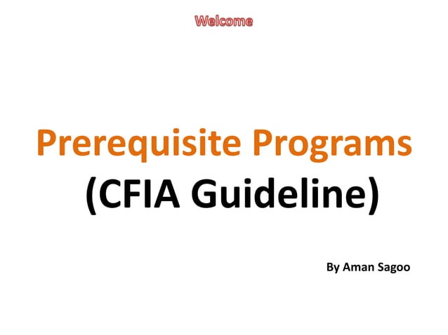 Prerequisite programs | PPTX
