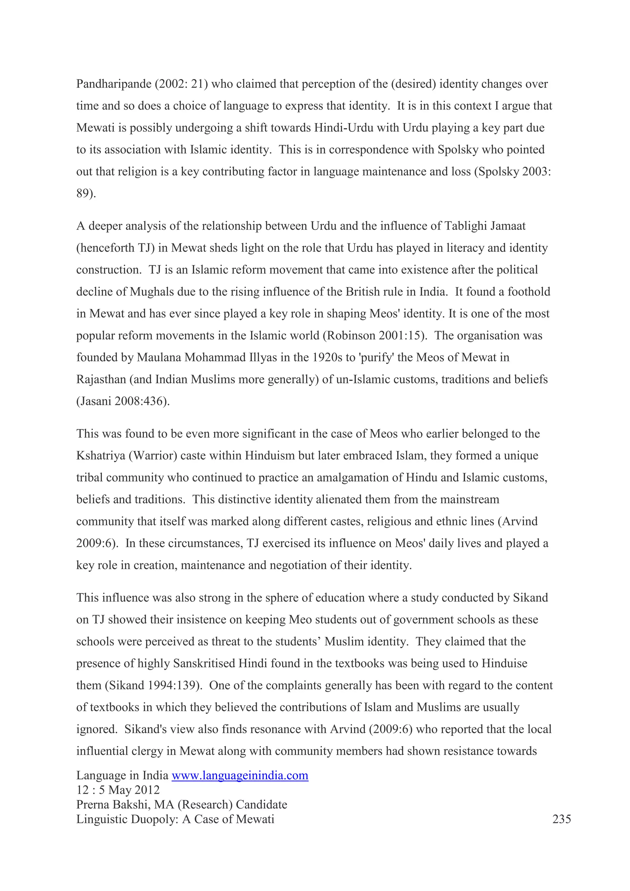 Linguistic Duopoly: A Case of Mewati | PDF