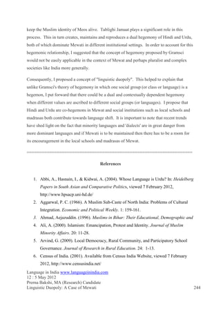 Linguistic Duopoly: A Case of Mewati | PDF