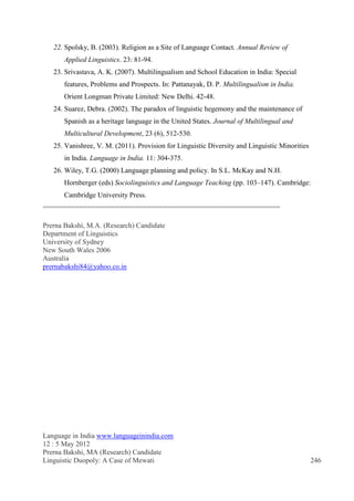 Linguistic Duopoly: A Case of Mewati | PDF