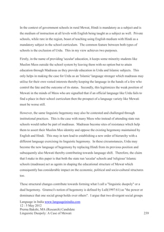 Linguistic Duopoly: A Case of Mewati | PDF