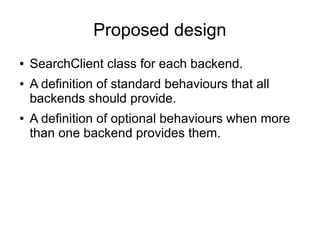 Designing a generic Python Search Engine API - BarCampLondon 8 | PPT