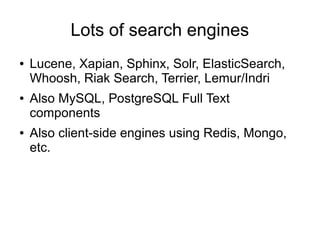 Designing a generic Python Search Engine API - BarCampLondon 8 | PPT