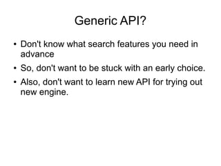 Designing a generic Python Search Engine API - BarCampLondon 8 | PPT