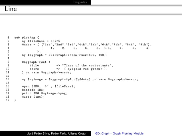 GD::Graph - Graph Plotting Module | PPT