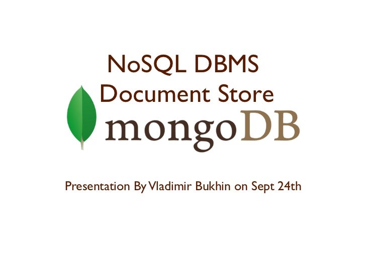 Mongodb Nosql Dbms