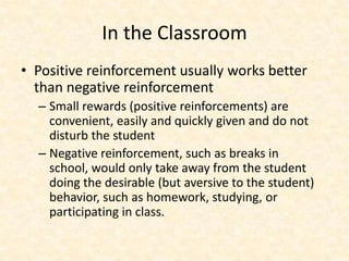 Negative Reinforcement In The Classroom