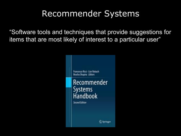 Introduction and new trends in Recommender Systems | PPT