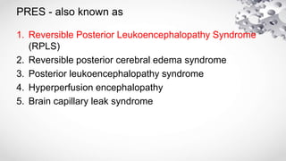 CHEMOTHERAPY INDUCED PRES - A CASE REPORT | PPTX