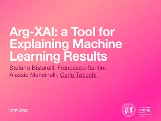 Arg-XAI: a Tool for Explaining Machine Learning Results | PDF