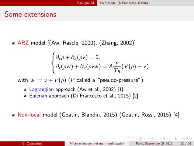 Micro to macro passage in traffic models including multi-anticipation ...