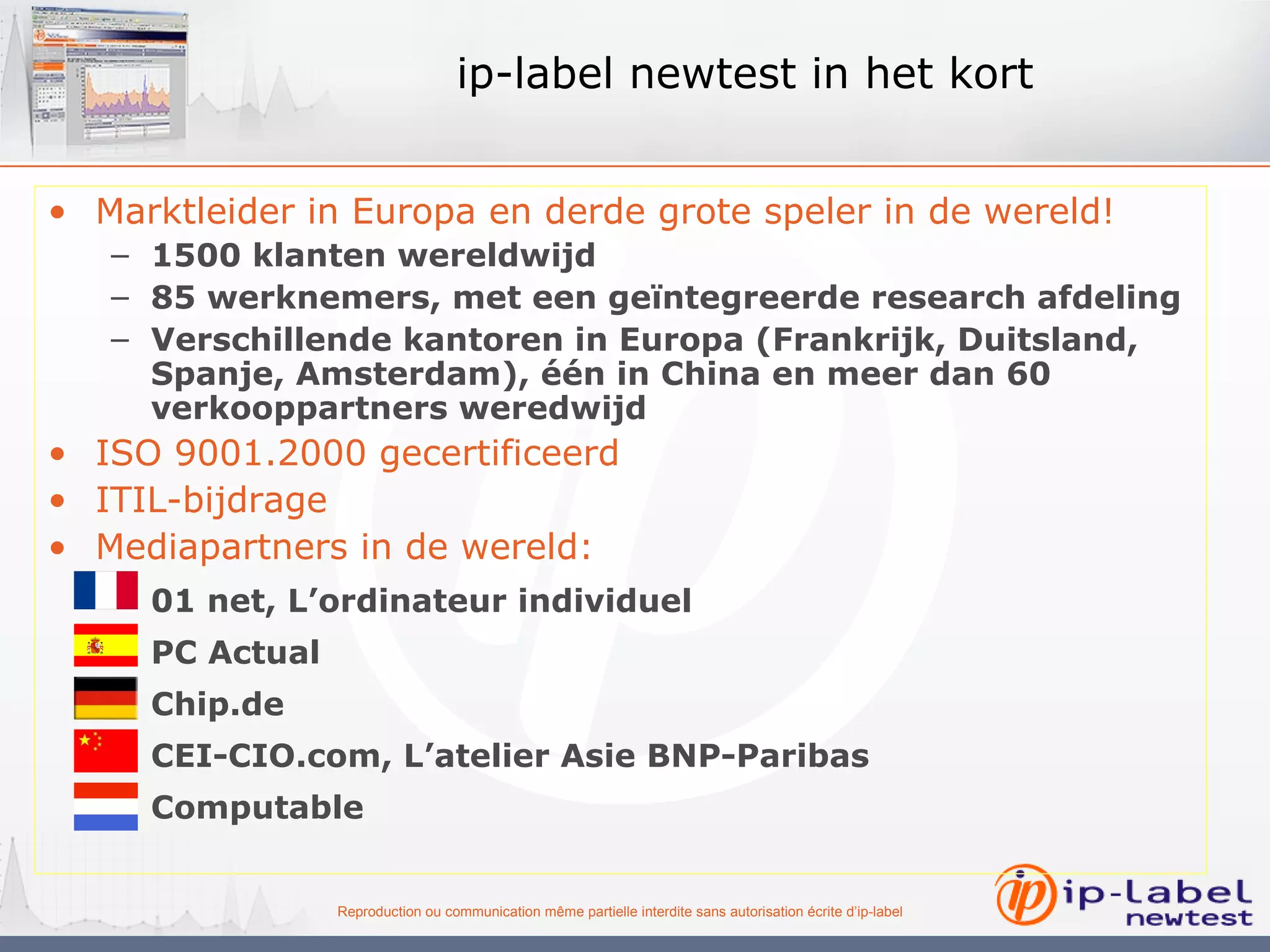 Pres Ip Label Newtest Octobre 2008 Nl (2) | PPT | Technology & Computing