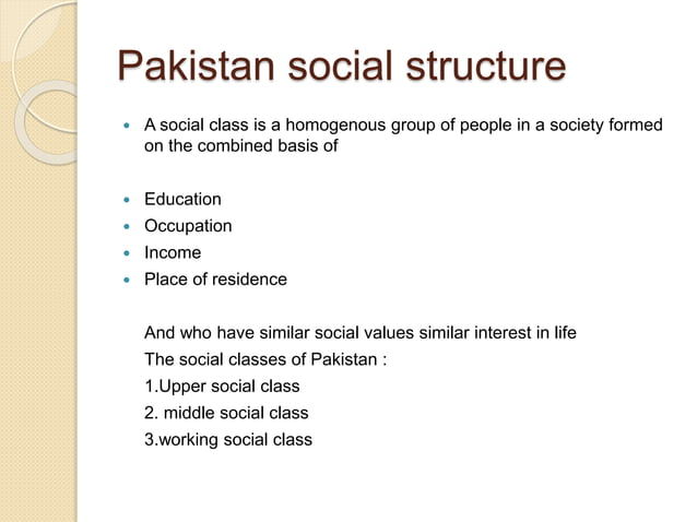 Society and Social Structure Of Pakistan | PPTX