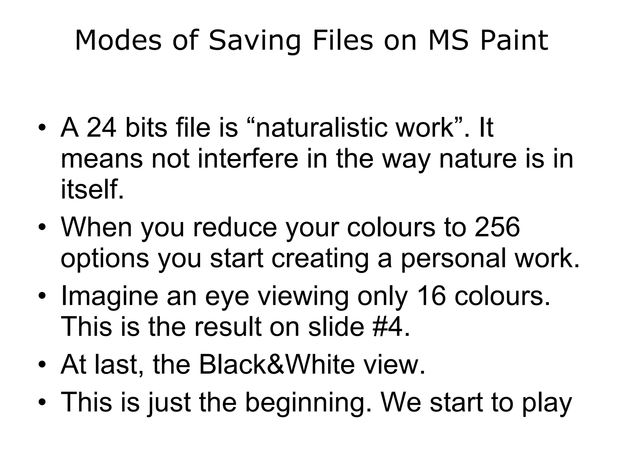 MS Paint Techniques #02 Saving Files Modes | PPT