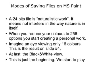 MS Paint Techniques #02 Saving Files Modes | PPT