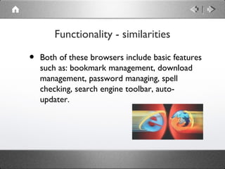 Browsers comparison | PPT | Browsers | Computer Software and Applications