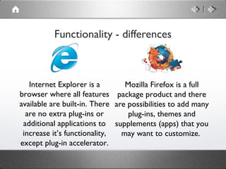 Browsers comparison | PPT | Browsers | Computer Software and Applications