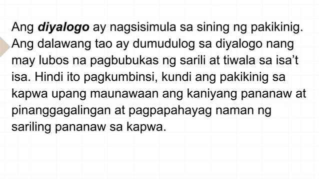 pres 11 esp q1.pptx Ang Kahalagahan at Uri ng Dayalogo | PPTX