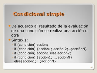 Estructuras condicionales con Java | PPT
