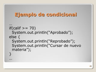 Estructuras condicionales con Java | PPT
