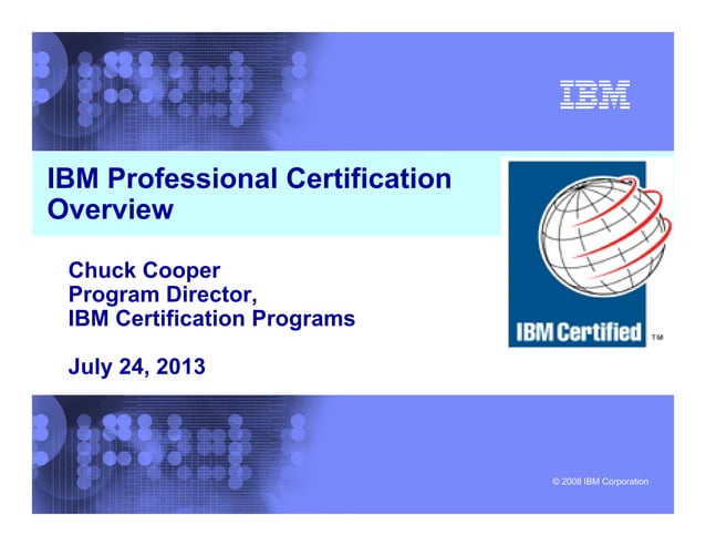 IBM Professional Certification Overview | PPT