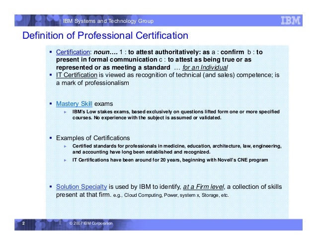 IBM Professional Certification Overview