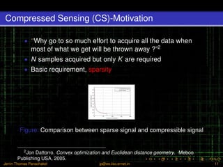Energy Efficient Compression of Shock Data using Compressed Sensing | PPT