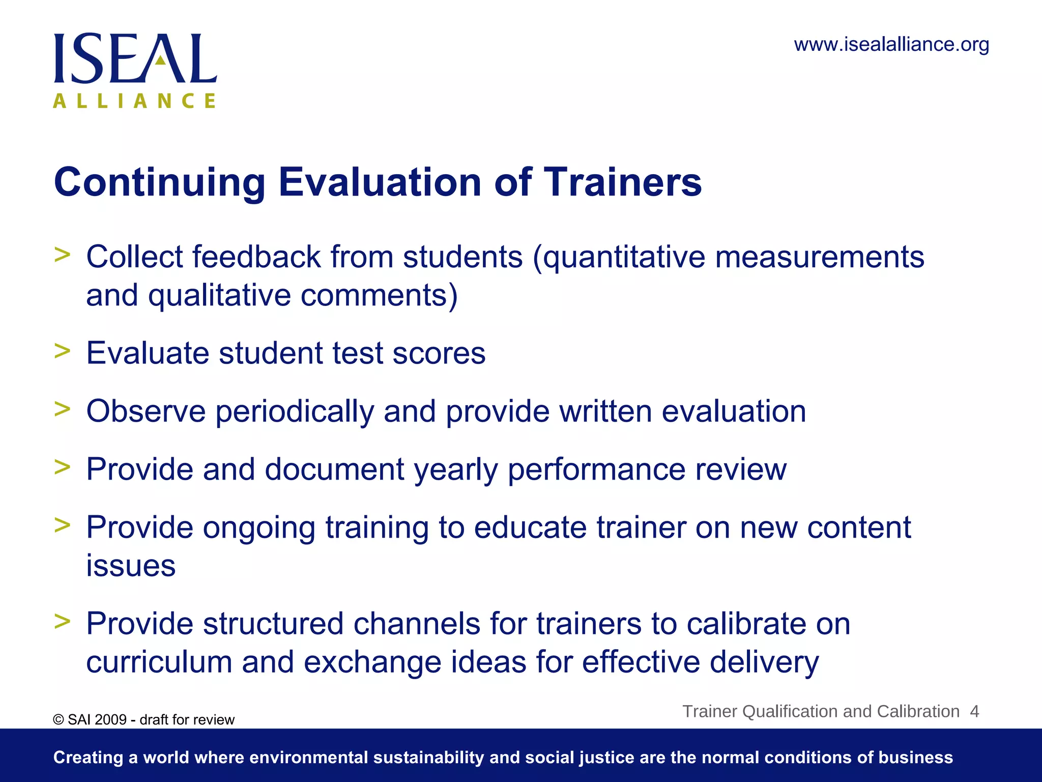 5. Trainer Qualification and Calibration | PPT | Education