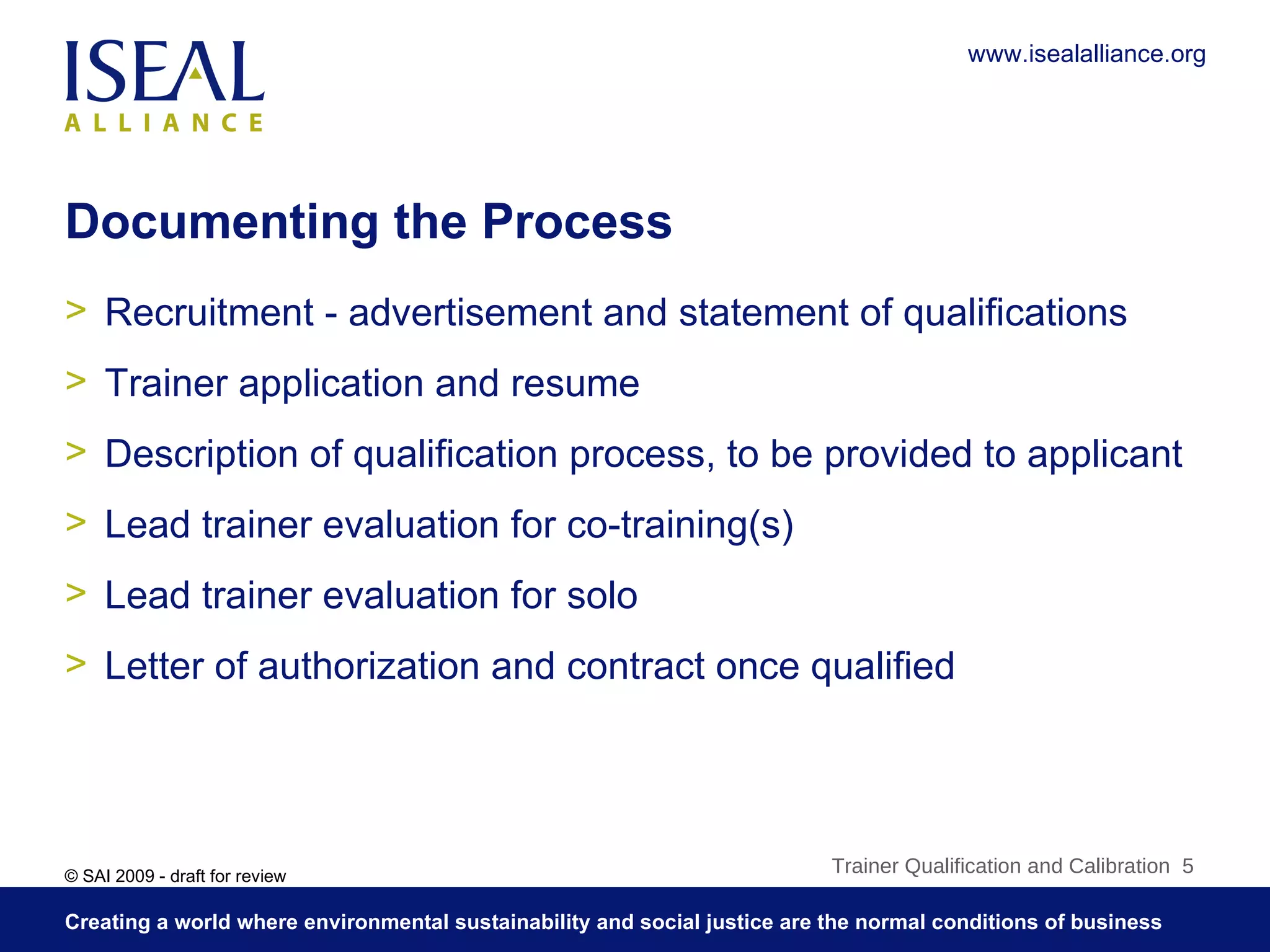 5. Trainer Qualification and Calibration | PPT | Education