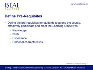 6. Planning In-Person Training | PPT