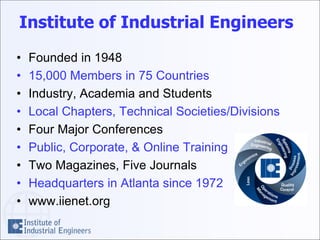 Industrial Engineering and the Institute of Industrial Engineers | PPT