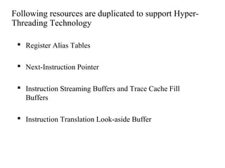 Hyper Threading technology | PPT