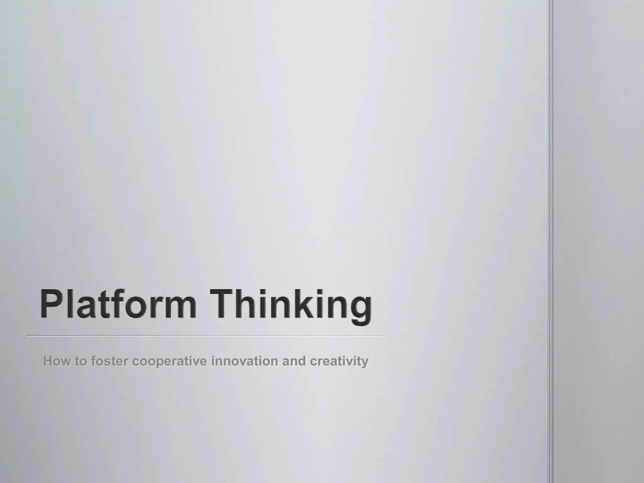 From Pipelines to Platform thinking | PPTX