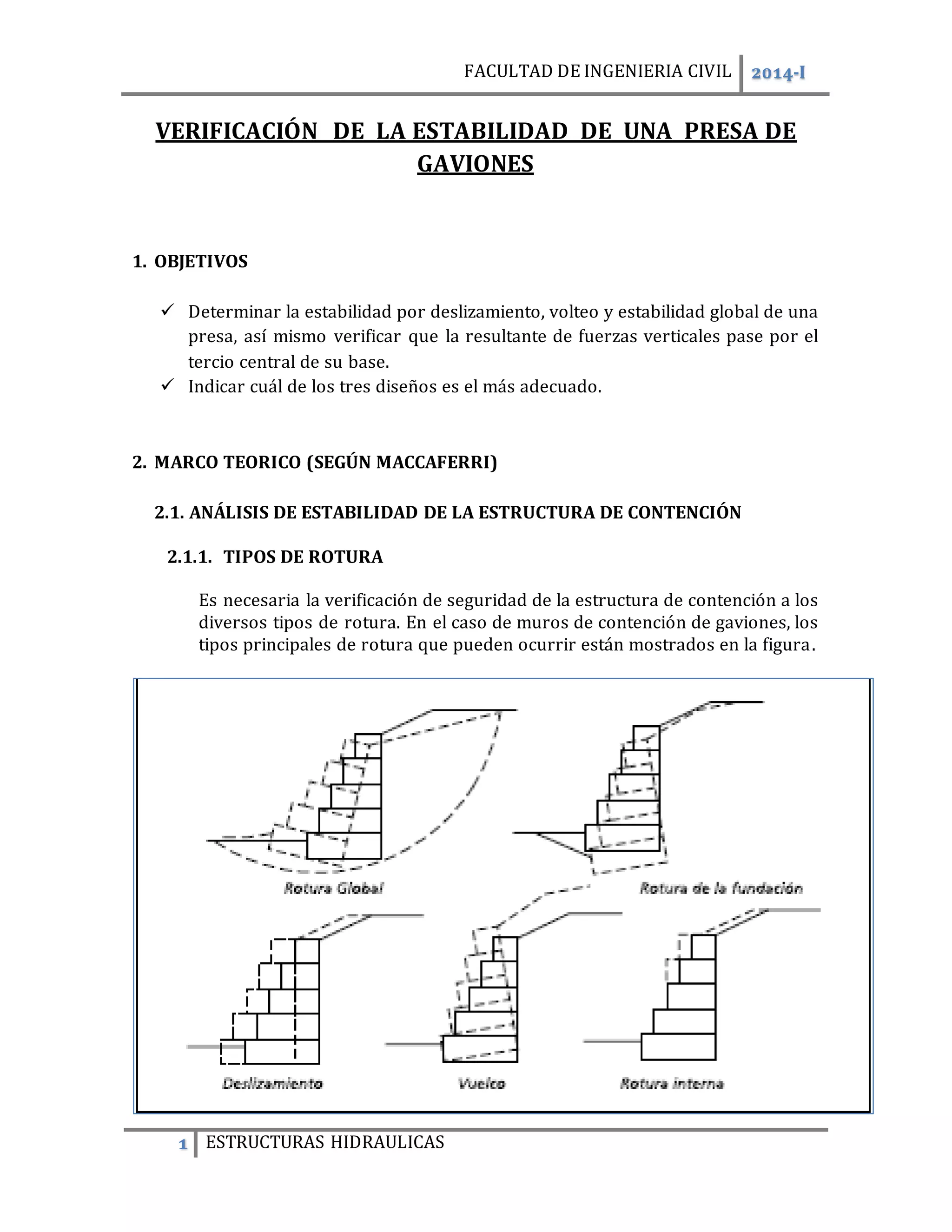 Presa de gaviones con gavac win | DOCX