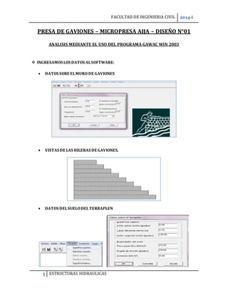 Presa de gaviones con gavac win | DOCX