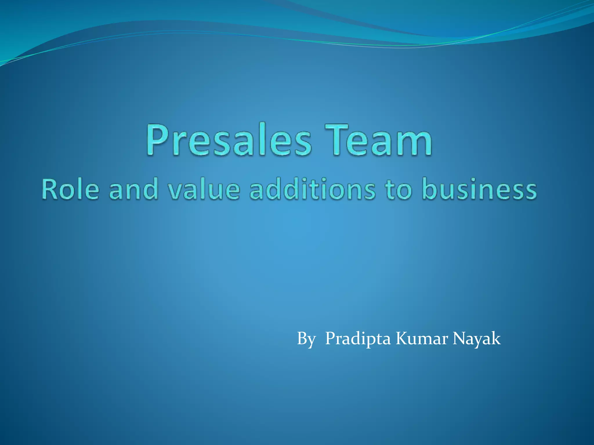 Pre sales Team in Real estate sales success | PPT