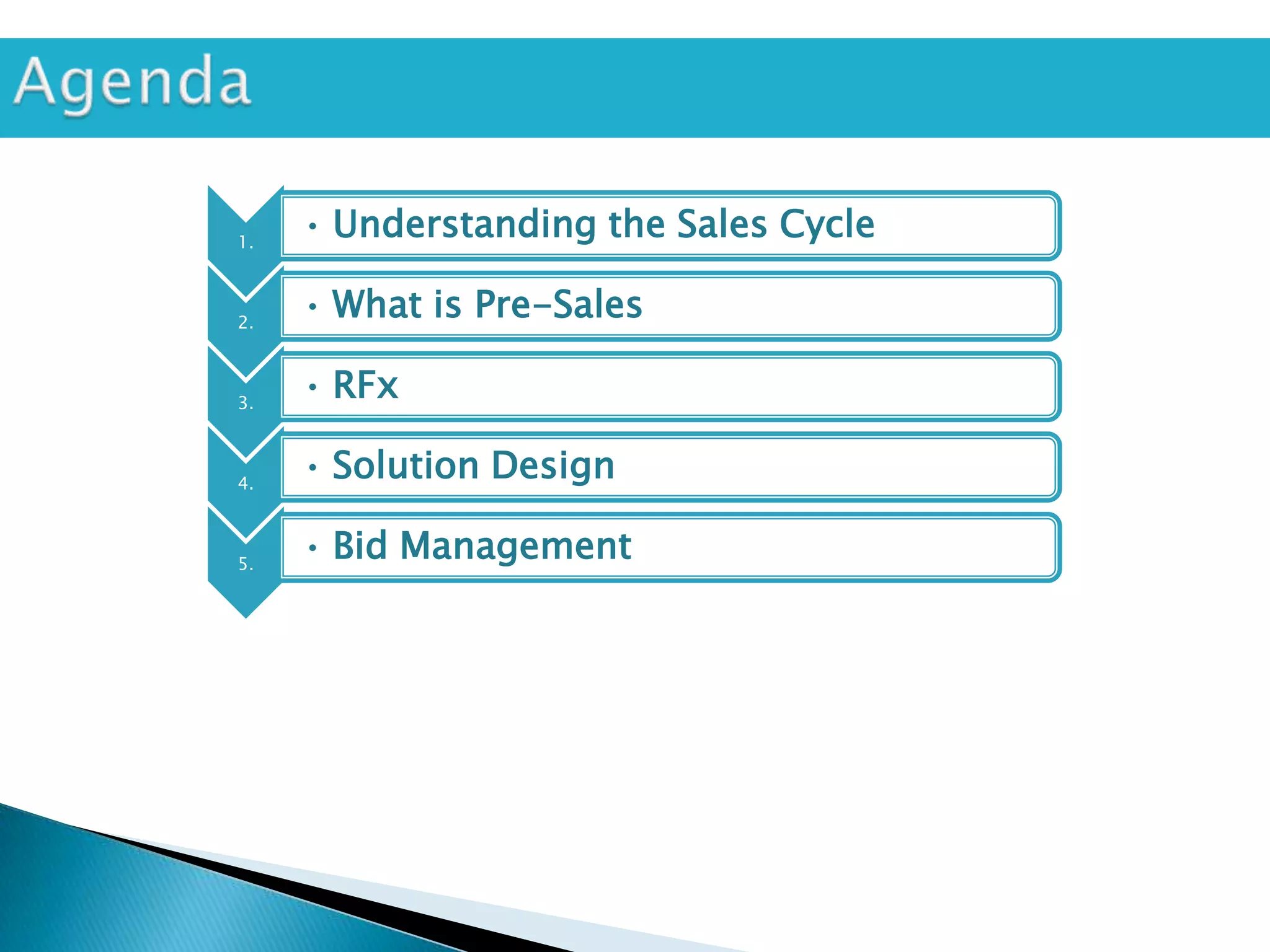 Presales, solution design & bid management an overview | PPTX