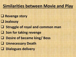 Comparison between play 'Hamlet' and movie 'Agneepath' | PPTX | Movies ...