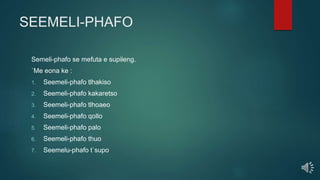 MARETLO-PUO A SESOTHO | PPTX