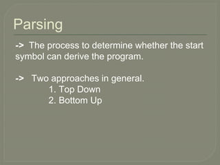 Recursive Descent Parsing | PPT