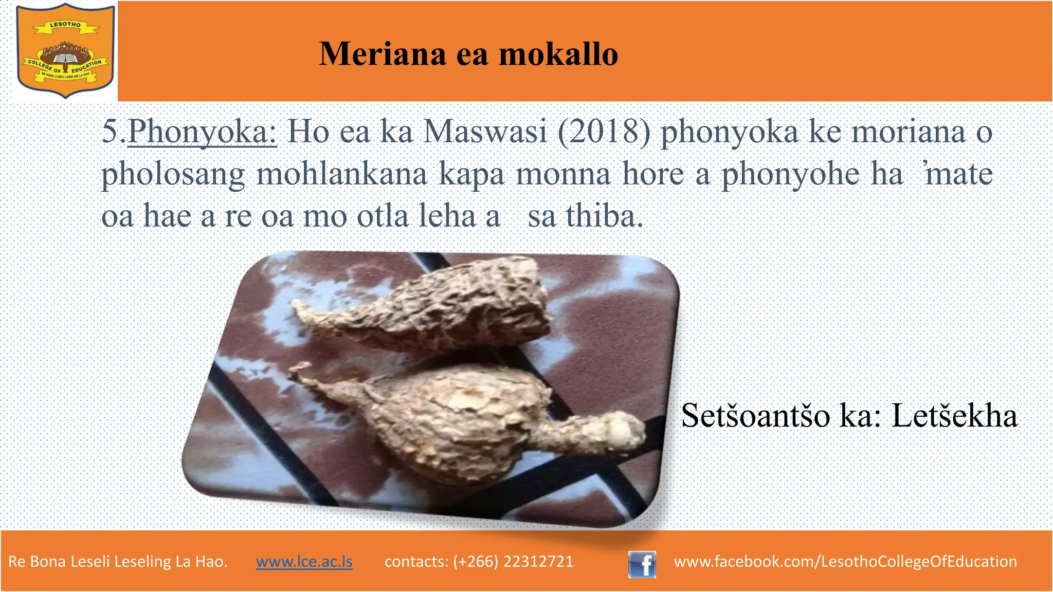Meriana ea banna le bahlankana ba Basotho | PPTX