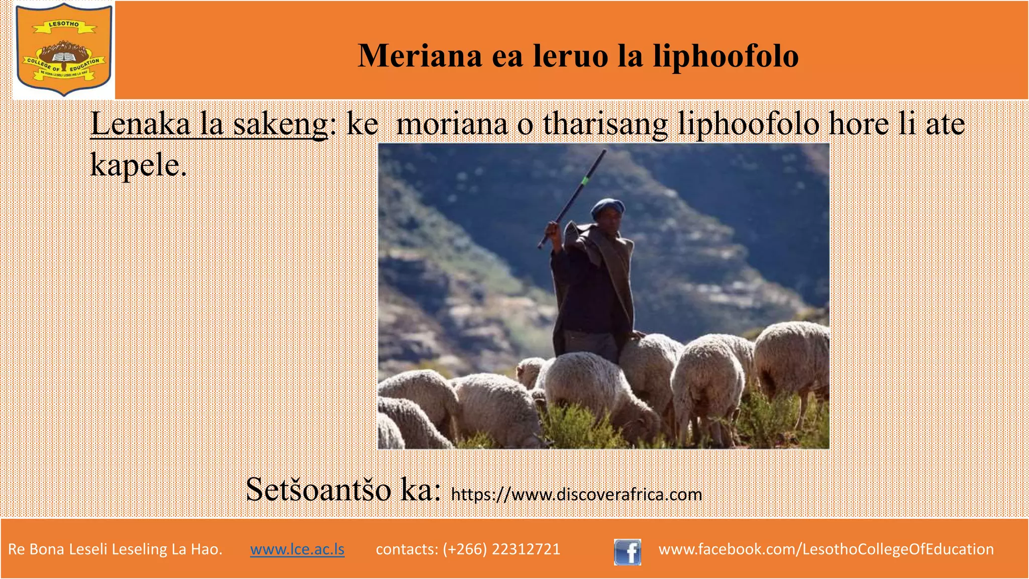 Meriana ea banna le bahlankana ba Basotho | PPTX
