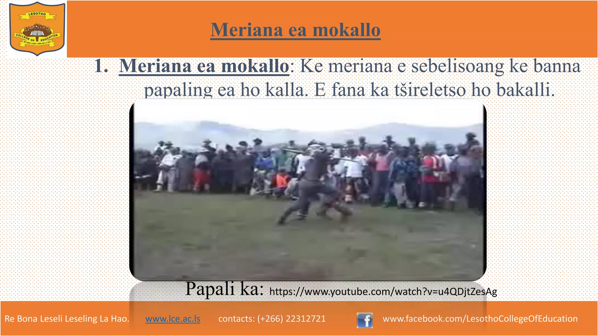 Meriana ea banna le bahlankana ba Basotho | PPTX