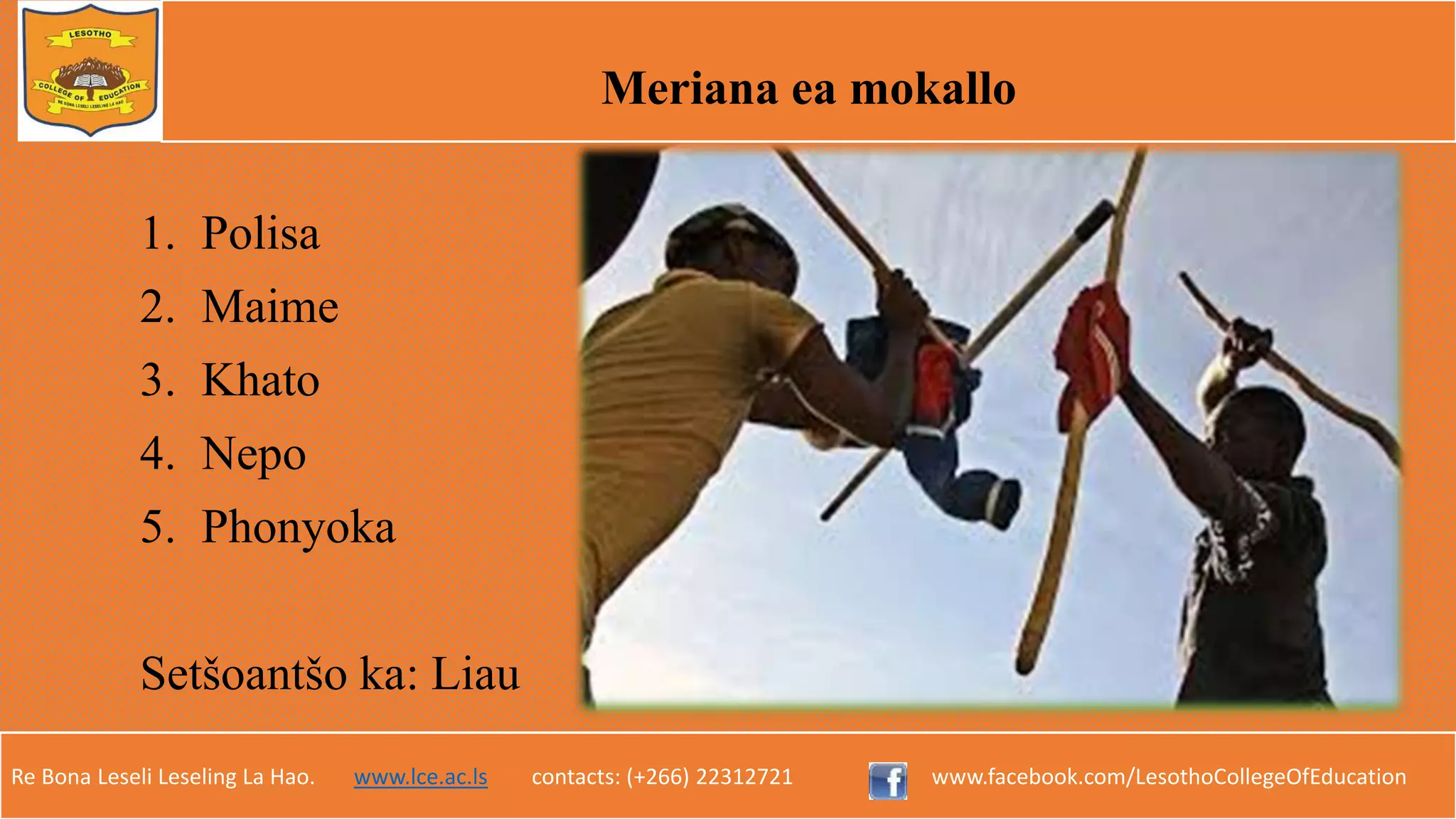 Meriana ea banna le bahlankana ba Basotho | PPTX